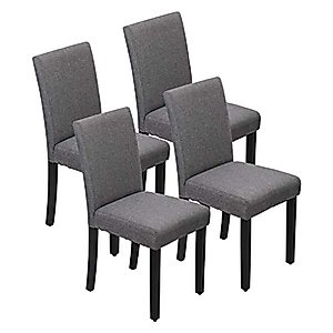 BestMassage Dining Chairs Set of 4 Dining Room Chairs Parsons Chair Kitchen Chairs with Solid Wood Leg for Home Kitchen Living Room, Grey