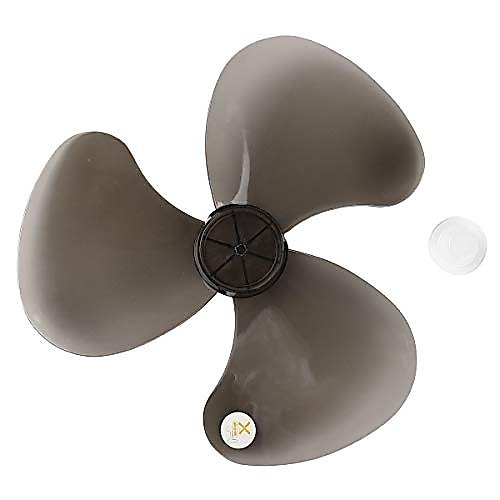 CHICTRY Plastic Fan Blade Replacement Leaves with Nut Cover for Household Standing Pedestal Fan Table Fanner General Accessories Black 3 Leaves 16 inch