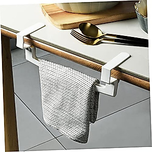 HOOTNEE 2 Pcs Door Hook Modern Towel Rack Towel Hanger for Door Wall Mount Towel Holder Wall Mounted Towel Holder Hand Towel Holder Kitchen Dish Cloth Bars Black Towel Abs White