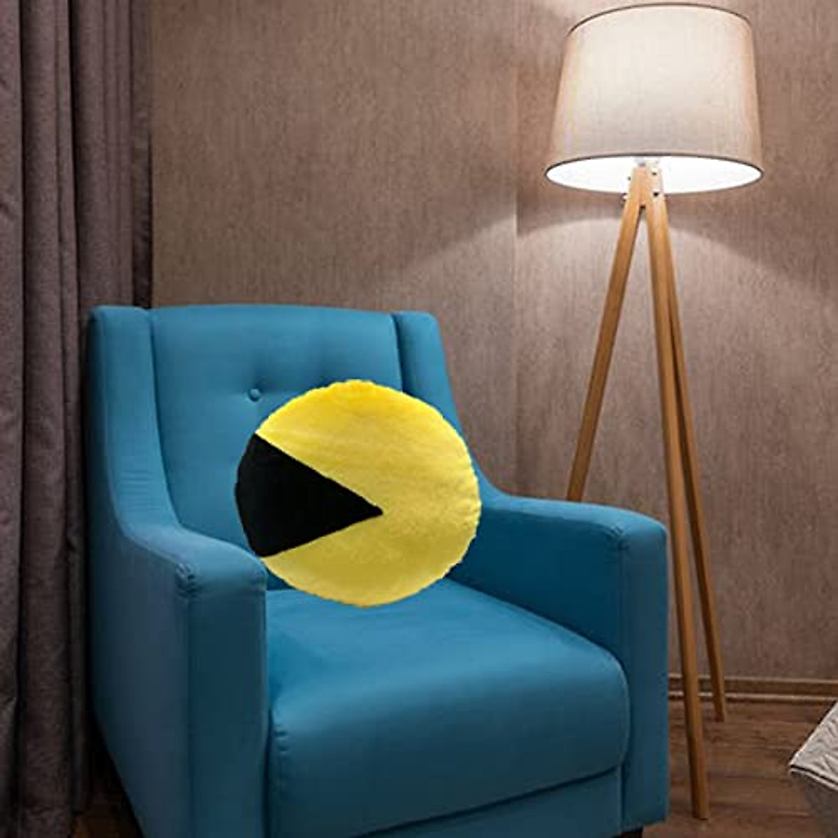 13" Pacman Plush Pillow, Pacman Cushion Decorative Throw Pillows, for Sofa Couch Home Office Bed Car (Yellow) …