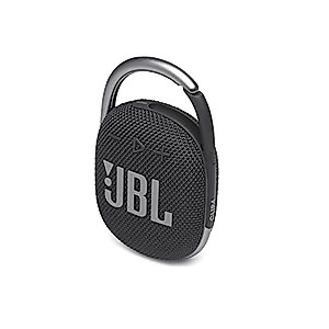 JBL Clip 4 Shower Speaker | Waterproof Bluetooth Speaker | Includes JBL Clip 4 Bluetooth Portable Speaker and Mircofiber Cloth | Mini Bluetooth Speaker, Beach | Black