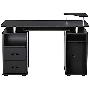 HOMCOM Home Office/Dorm Computer Desk w/Elevated Shelf - Brown