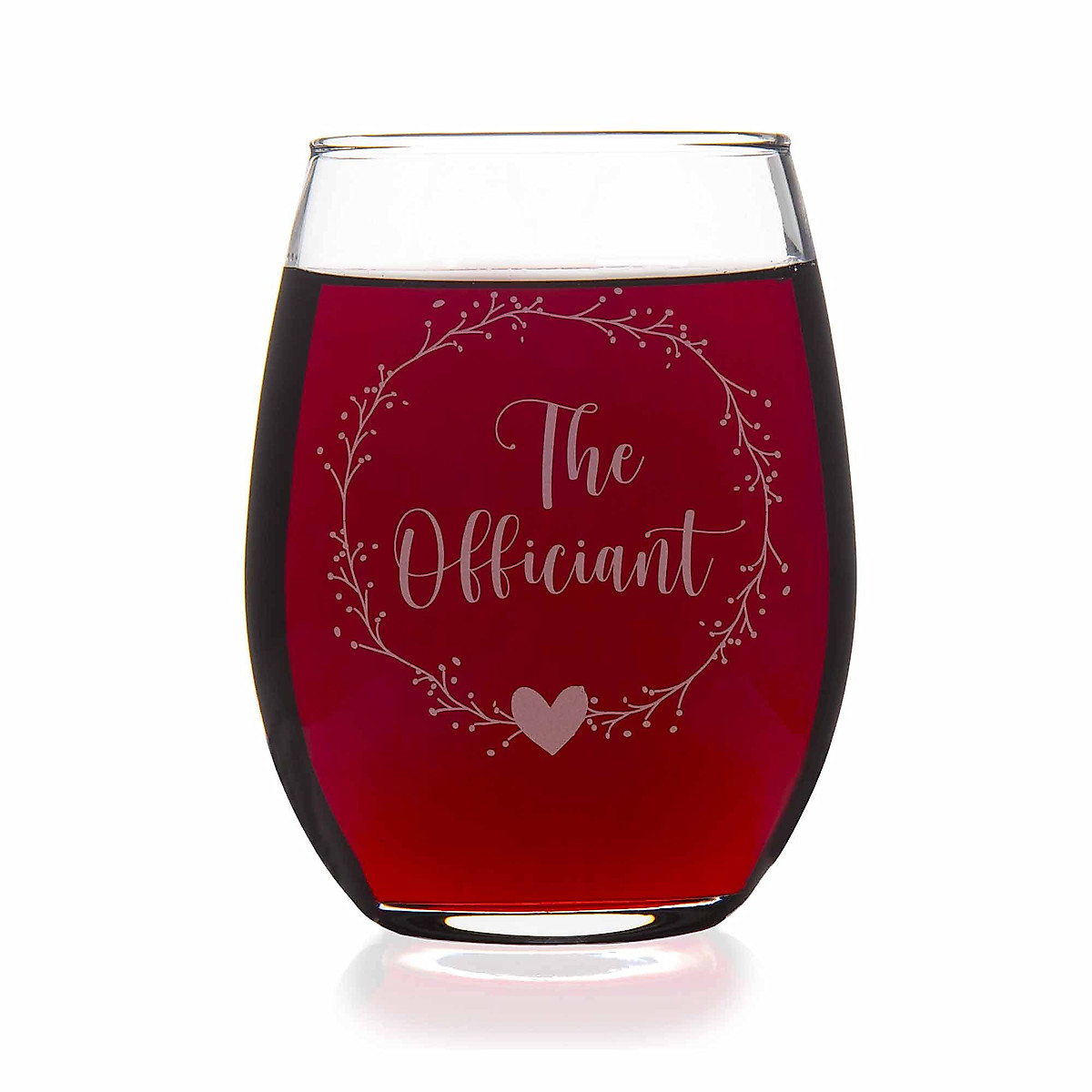 The Officiant Wedding Stemless Wine Glass - Wedding Gift, Wedding Favors, Bridesmaid Glass, Bridesmaid Gifts, Officiant Gift, Officiant Glass, Wedding Glass