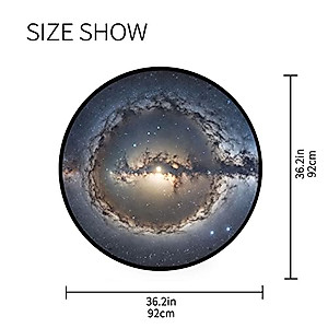 Vnurnrn Round Area Rug (Spiral Galaxy), Non Slip Indoor Throw Area Rug Washable Circle Carpet Floor Mat for Living Room, Door Entryway, Bedroom, Sofa, 3 Ft