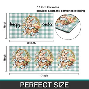 Nutksea Sunflower Kitchen Decor Rug Set 2 Pieces Waterproof Runner Rugs Washable Apply to Kitchen Sink or Laundry, Sunflower Decorations Indoor Floor Mat 17"x47"+17"x30"