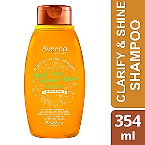 Aveeno Apple Cider Vinegar Sulfate-Free Shampoo for Balance & High Shine, Daily Clarifying & Soothing Scalp Shampoo for Oily or Dull Hair, Paraben & Dye-Free, 12 Fl Oz