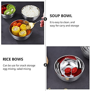 BESTonZON 2pcs Stainless Steel Double Walled Insulated Bowl Stainless Steel Bowl Vacuum Insulated Bowl Double- Layer Bowls