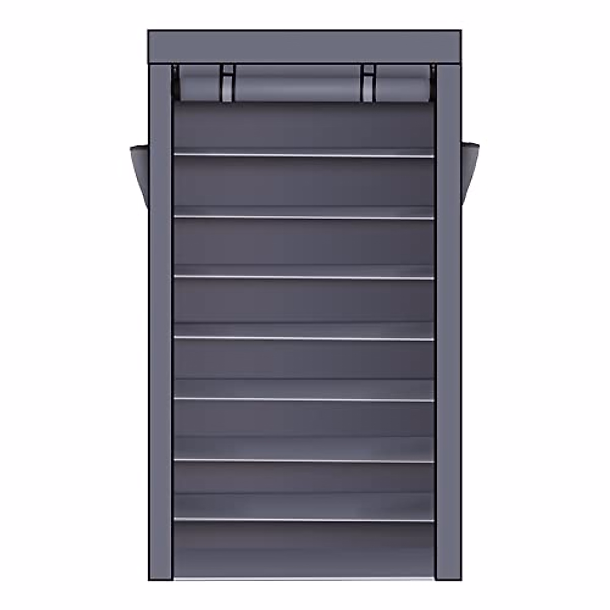 NEEMI 10 Tiers Shoe Rack Shoe Storage Cabinet with Dustproof Cover Free-Standing Metal Closet Shoe Storage Shelf Organizer, Hold 40-50 Pairs of Shoes, Gray