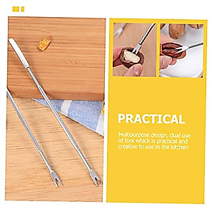 Housoutil 24pcs Multi-function Needle Tool Metal Forks Multipurpose Tool Seafood Needle Shellers Forks Pistachio Opener Seafood Accessory Crab Peeling Tools Seafood Fork Silver Crab