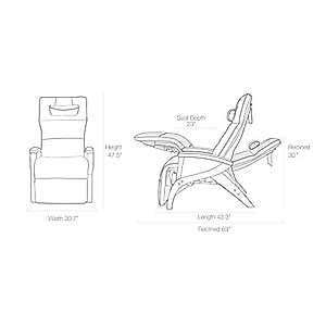 Svago ZGR Newton - The Ultimate Leather Zero Gravity Recliner (Ivory)