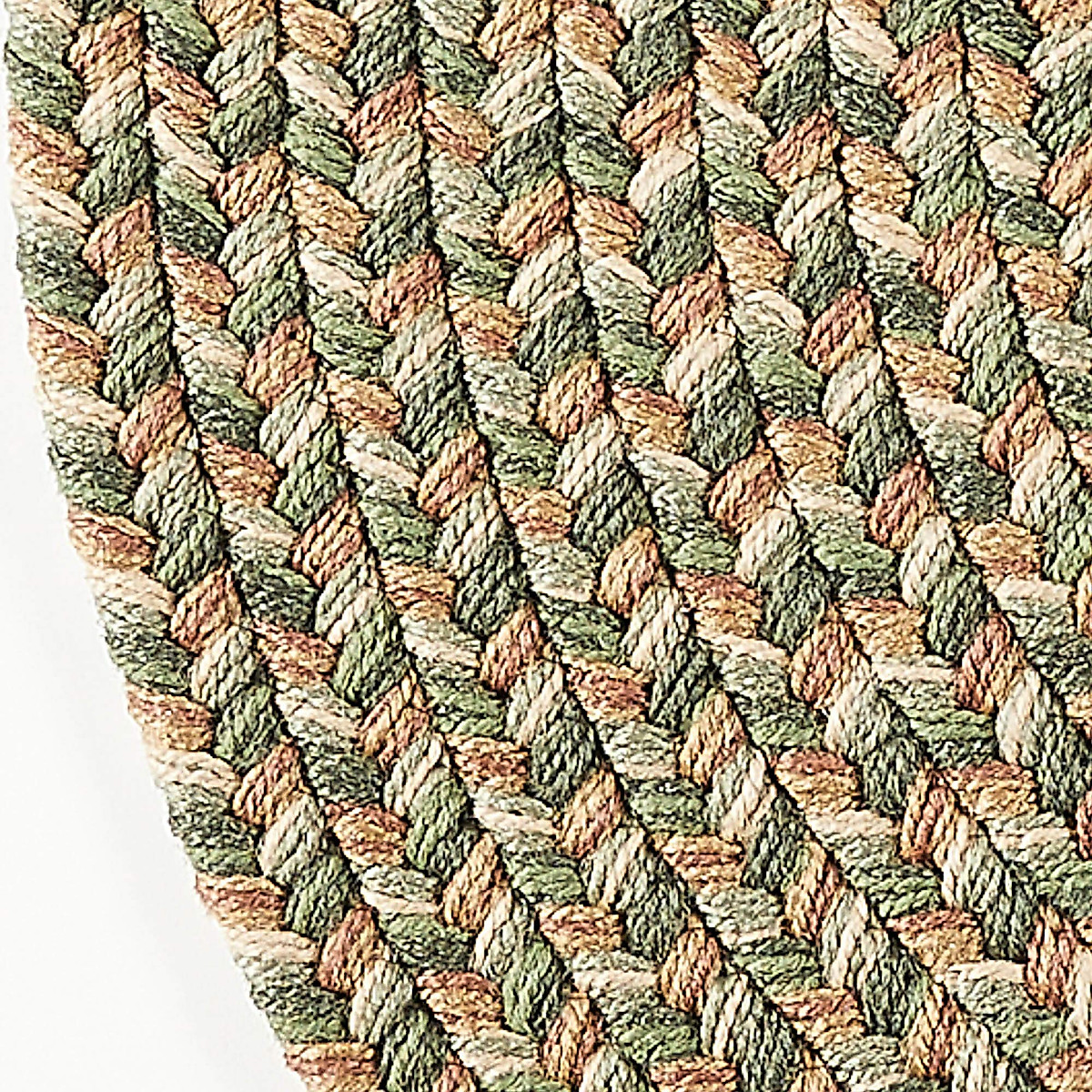 Super Area Rugs Braided Rug Sanibel Indoor/Outdoor Braided Classic American Made Carpet, Basil Tweed, 4' x 6' Oval