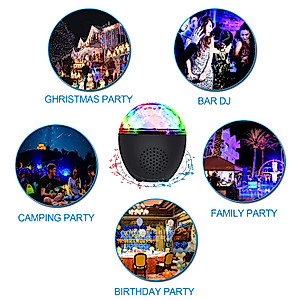 Disco Ball Light Portable Bluetooth DJ Strobe Lights with Remote Control Sound Activated Party Lights for Dance Parties Birthdays Room Decoration Lights X’mas (Classic)