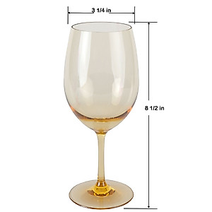 Lily's Home Unbreakable Acrylic Wine Glasses, Made of Shatterproof Tritan Plastic and Ideal for Indoor and Outdoor Use, Reusable (Multi - Light)