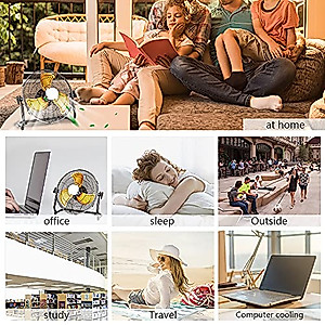 lcocove Battery Operated Fan, Home or Outdoor Dual-use Portable Fan,With 14400mAh Capacity Battery Can Running 5-24 Hours, Design For Camping，Patio，with USB Output For Phone
