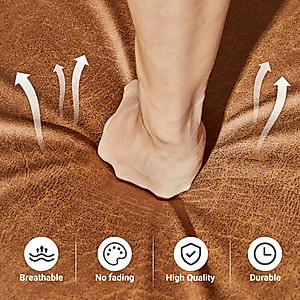 XIZZI L Shaped Couch 81.4" Mid Century Sectional Sofa 3-Seater Living Room Furniture Set with Right Chaise Solid Wood Frame for Apartment,Brown