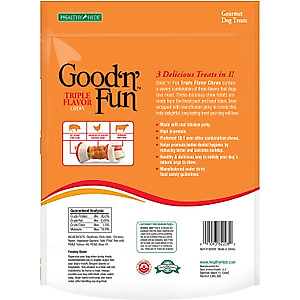 Good 'N' Fun Triple Flavor Chews, Rawhide Treats for Dogs
