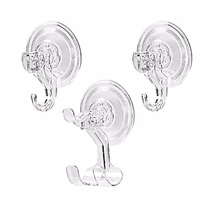 Easycosy Suction Hooks Removable and Reusable Razor Hook for Shower Waterproof Powerful Vacuum Suction Cup Hook Holder for Towel Bathrobe Loofah Hooks for Bathroom & Kitchen (Type A)