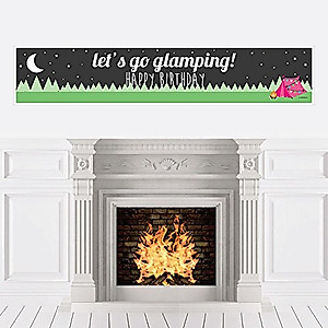 Big Dot of Happiness Let's Go Glamping - Camp Glamp Happy Birthday Decorations Party Banner