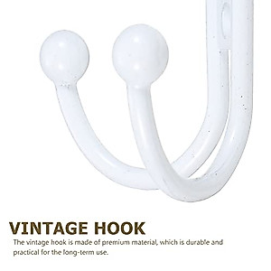 Zerodeko 6pcs Metal Wall Hooks Towel Hooks Coat Hook Robe Hook Vintage Hooks Coat Hook Door Hangers Clothes Cabinet Closet Sponges Wall Hook for Bathroom Bedroom Kitchen White