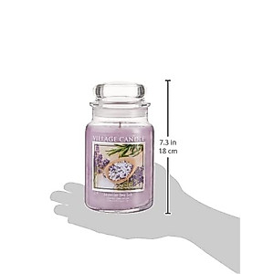 Village Candle Lavender Sea Salt Large Glass Apothecary Jar Scented Candle, 21.25 oz, Purple