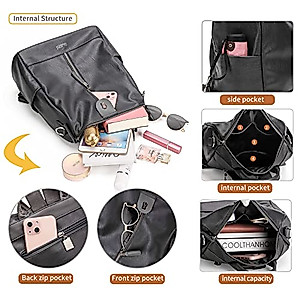 Gajoni Ladies Backpack Purse Black-PU Leather Fashion Backpack for Women With Antitheft Pocket-Ladies Shoulder Bag Handbag-Travel Backpack Purse