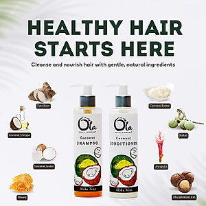 Tropical Apothecary Ola Coconut Organic Shampoo and Conditioner Hair Pair Combo - 8 Fl Oz each