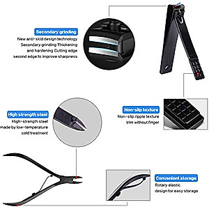 Manicure Pedicure Kit Nail Clippers Set 18 in 1 High Precision Stainless Steel Cutter File Sharp Scissors for Men & Women Fingernails & Toenails Vibrissac Scissors with Stylish Case (Blue_18in1)