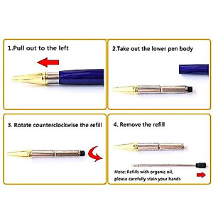 Danse Jupe 3 Pcs Big Crystal Diamond Pens,Bling Metal Ballpoint Pen,1.0 mm,Black Ink Office Supplies Gift Pens for Christmas Bridesmaid Wedding Birthday Royal Blue