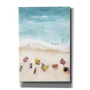 Epic Graffiti 'Beach Week II' by Grace Popp, Canvas Wall Glass, 18"x26"