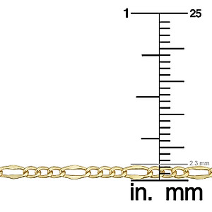 Kooljewelry 10k Yellow Gold Figaro Link Anklet for Women (2.3 mm, 9 inch)