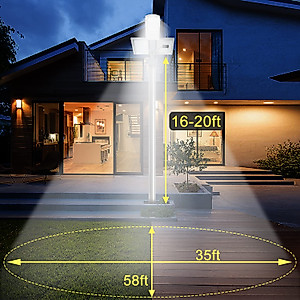 Gebosun Solar Street Light, 100W Outdoor Solar Led Street Lights, Work from Dusk to Dawn, 8600LM, 6000K, IP65 Waterproof, Wall-Mounted & Pole-Mounted for Pathway, Driveway, Swimming Pool, Garden