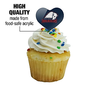 Dixie State Primary Logo Heart Love Cupcake Picks Toppers Decoration Set of 6