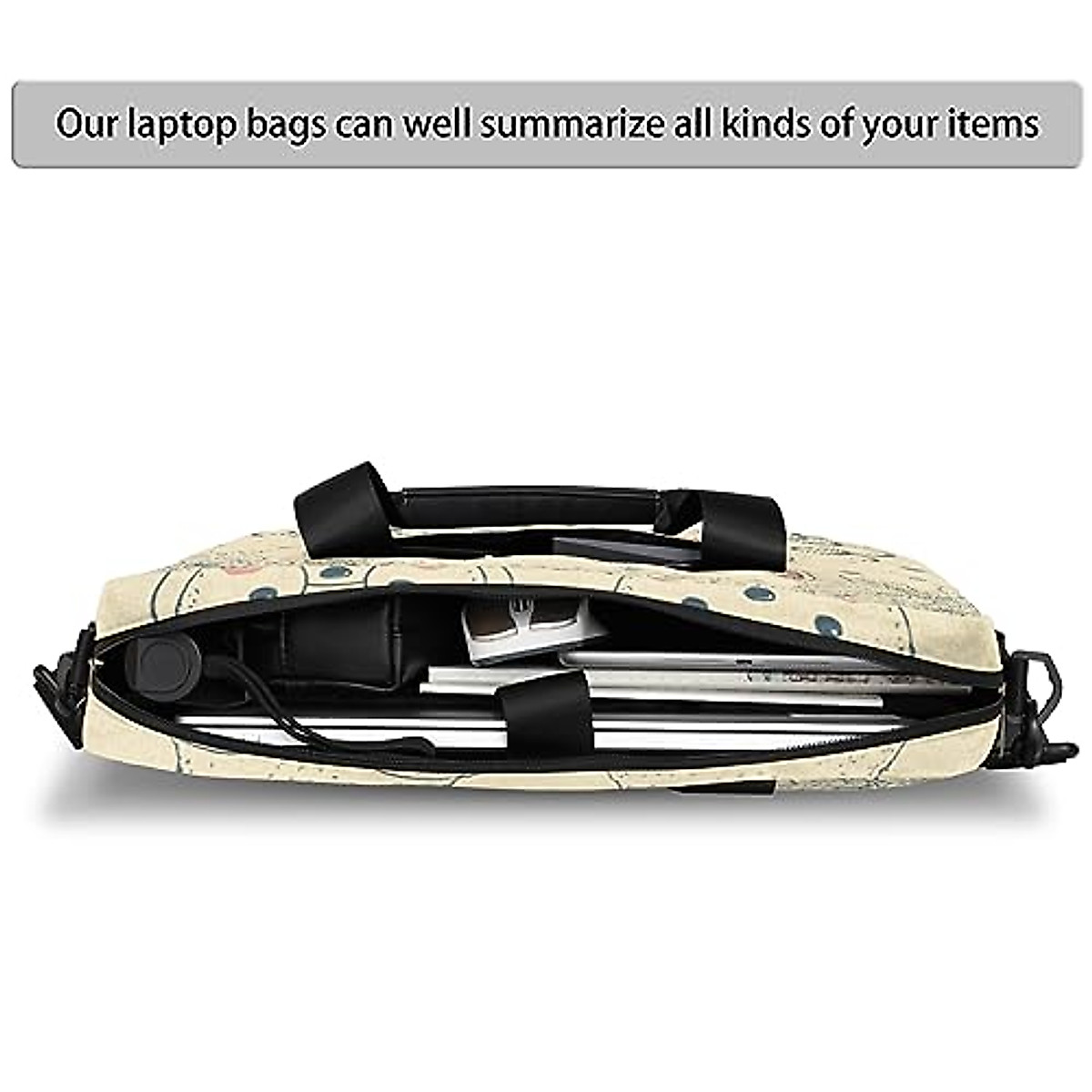 Cute Bunny Couple Laptop Bag for Women Men Business Crossbody Computer Bag Laptop Case Water Resistant Travel Messenger Briefcase with Handle Fits 13 14 15 16 Inch Notebook and Laptop