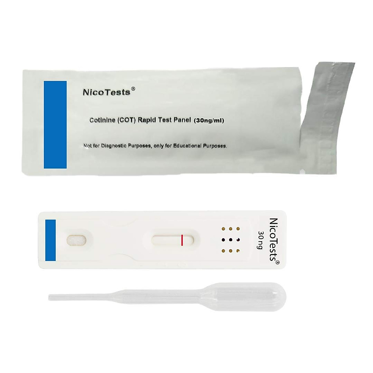 Saliva Nicotine Smoking 30 ng Test 5-Pack by NicoTests®