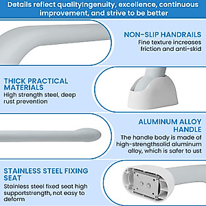 Toilet Safety Rails for Elderly (520 lbs), Handicap Toilet Rails with Foldable Handles, Toilet Assist Rails, Toilet Rails for Seniors, Heavy Duty Toilet Safety Frames Rails with Arms, Easy Installatio