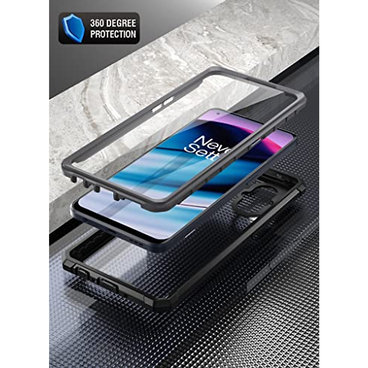 Poetic Guardian Series Case Designed for OnePlus Nord N20 5G, [6FT Mil-Grade Drop Tested], Full-Body Hybrid Shockproof Bumper Cover with Built-in Screen Protector, Black