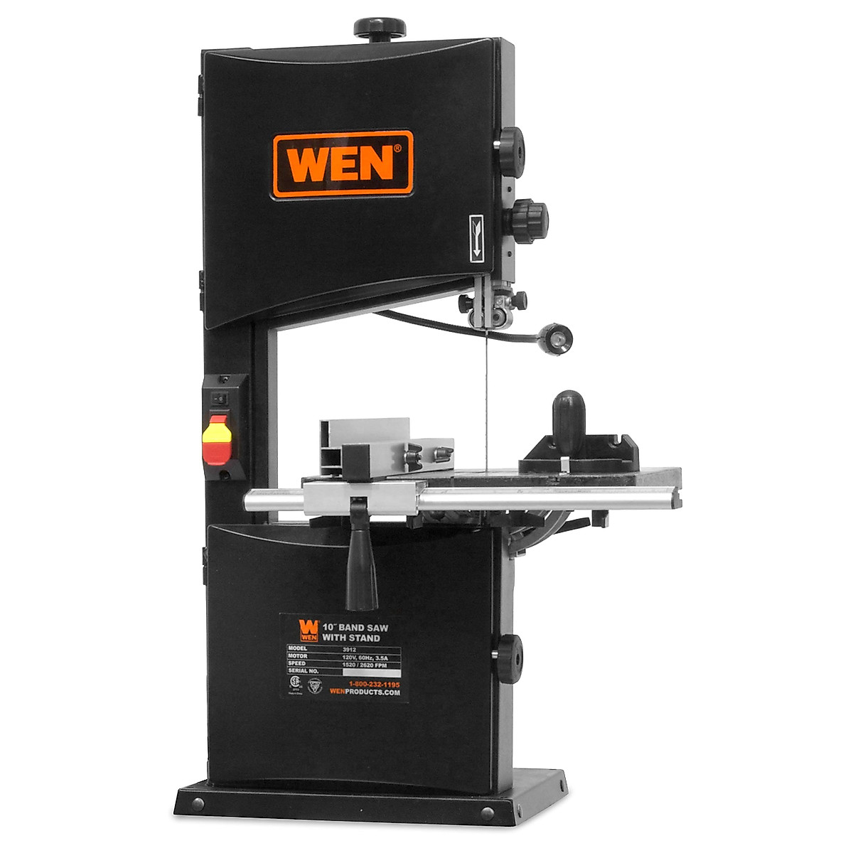WEN BA3962 3.5-Amp 10-Inch Two-Speed Band Saw with Stand and Worklight