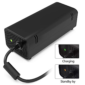 YCCSKY Power Supply for Xbox 360 Slim AC Adapter, Non-OEM Replacement, Global Voltage, LED Indicator, 135W, 12V-10.83A