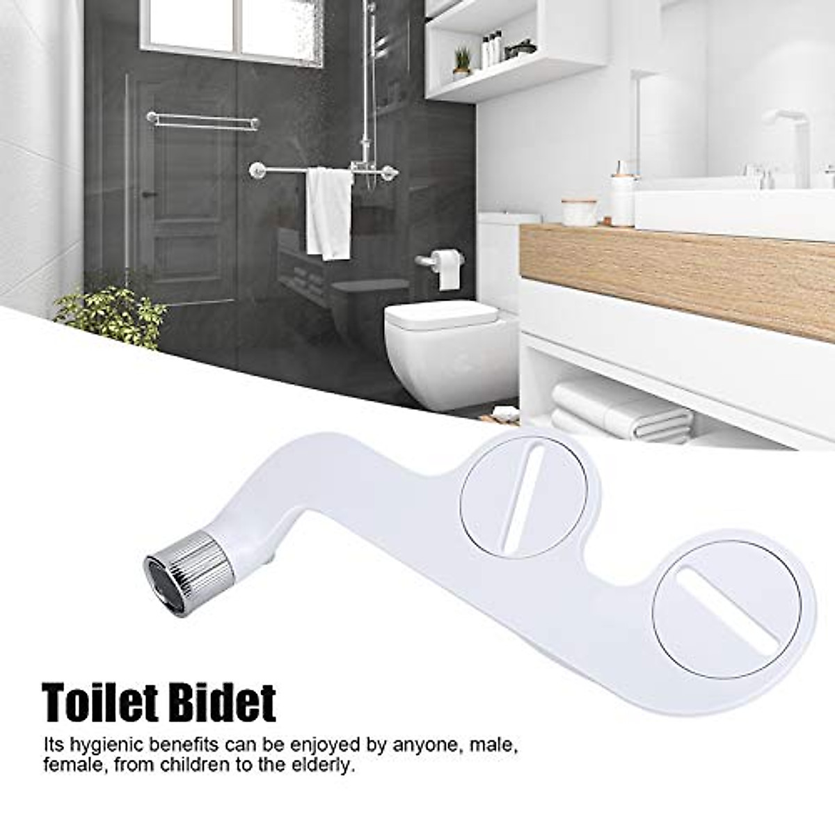 G1/2in Thread Toilet Bidet Seat Attachment Cold Water Spray Double Nozzle Non Electric Sprayer for Personal health