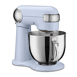 Cuisinart Stand Mixer, 12 Speed, 5.5 Quart Stainless Steel Bowl, Chef’s Whisk, Mixing Paddle, Dough Hook, Splash Guard w/ Pour Spout, Frosted Blue, SM-50BLU,Arctic Blue