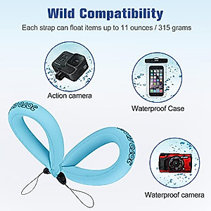 JOTO 2 Pack Floating Wrist Strap for Waterproof Camera Underwater Phone Pouch up to 11 ounce/315g -Blue