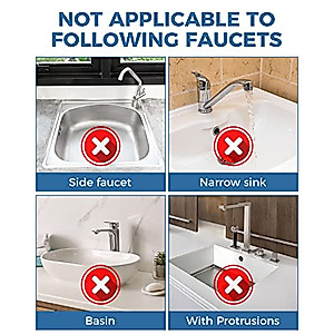 Kitchen Sink Splash Guard - Silicone Faucet Handle Drip Catcher Tray, Dish Soap Dispenser and Sponge Holder Mat Behind Faucet, Kitchen Guard Gadgets Sink Accessories for Kitchen Counter and Bathroom