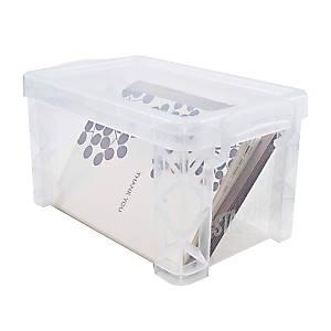 Advantus Super Stacker Storage Boxes, Holds 400 3 X 5 Cards, 6.25 X 3.88 X 3.5, Plastic, Clear
