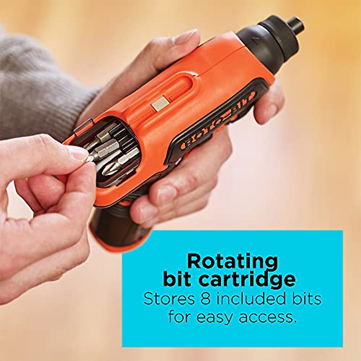 BLACK+DECKER 4V MAX Cordless Screwdriver with Bit Storage, 180 RPM, Battery Included (BDCS50C)