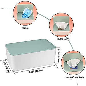 2 Pcs Wipes Dispenser, Baby Wipe Container, Wet Wipes Cases, Refillable Wipe Holders, Tissue Paper Storage Box Case Dispenser Non-Slip for Bathroom Baby Nursery, Keeps Wipes Fresh