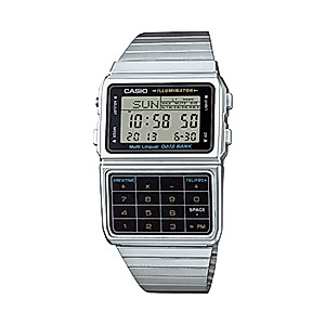 Casio Men's Silver Tone 25 Memory Calculator Databank Watch