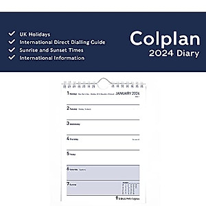 Collins Debden Collins Colplan 2024 Diary Weekly Spiral Planner Notebook - Business Planner and Organiser - January to December 2024 Diary - Weekly - - 60-24 Red