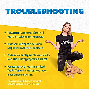 FurZapper Pet Hair Remover for Laundry, 4 Count - Reusable Dog & Cat Hair Remover Tool As Seen on Shark Tank - Removes Pet Fur, Hair, Lint, Dander from Clothes & Laundry - One FurZapper Per Pet