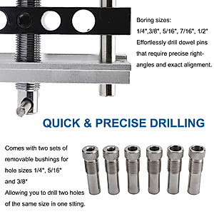 Tysun Self Centering Doweling Jig Drilling Guide Positioner Woodworking Doweling Jig Tool Hole Drilling Guide Self Centering Locator