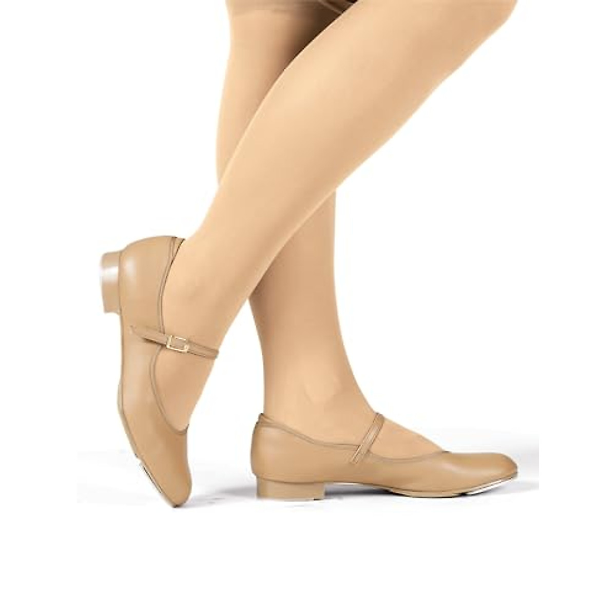 Theatricals Womens Slide Buckle Tap Shoes Black 07.0M T9200